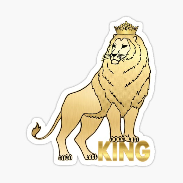 "Golden Lion" Sticker for Sale by RLouiz | Redbubble