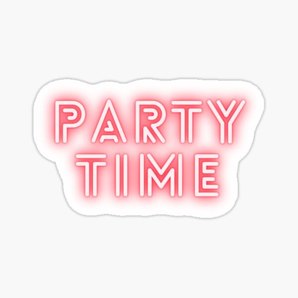 "Party Time Party Themed Neon Retro Sign" Sticker for Sale by ...