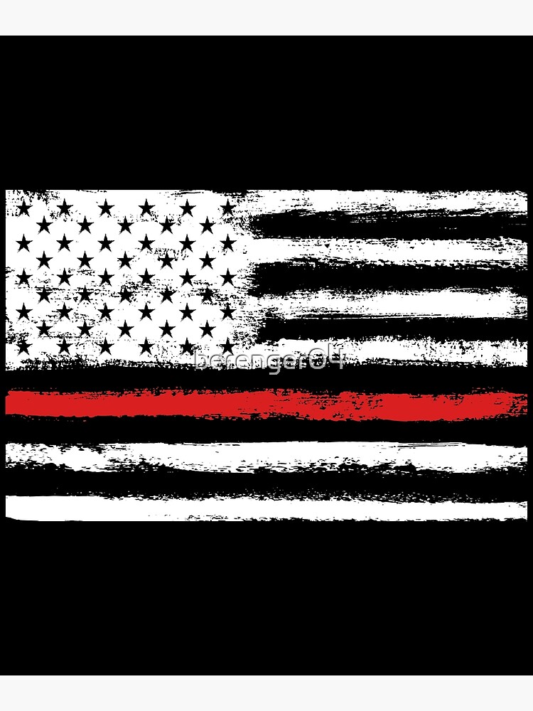 "Firefighter Red Line American Flag" Art Print by berenger04 | Redbubble