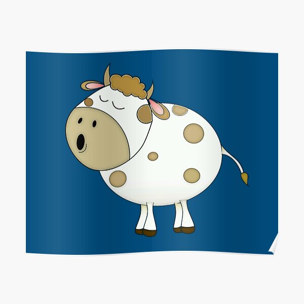 "Cute Moo Cow Cartoon Animal" Poster for Sale by Alondra | Redbubble