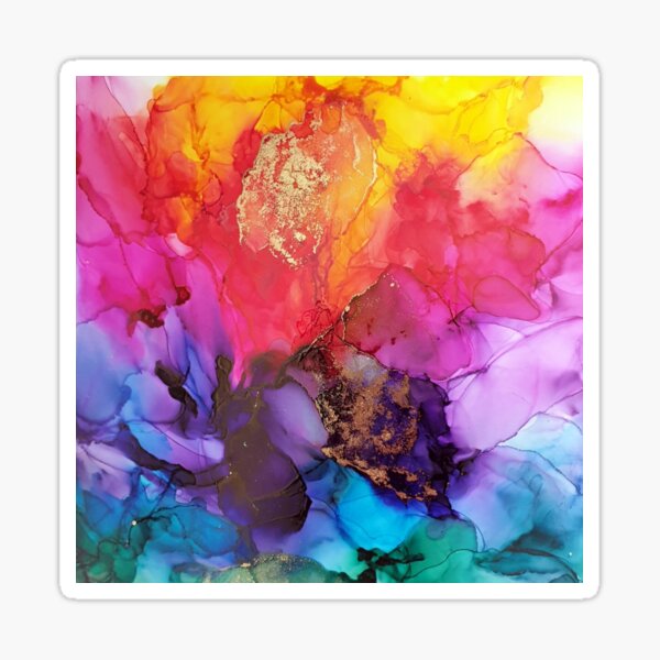 "Rainbow Alcohol Ink Art" Sticker for Sale by EvelynWill | Redbubble