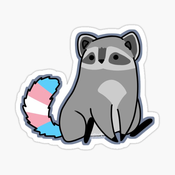 "Trans Pride Raccoon" Sticker by WateredxPeanuts | Redbubble