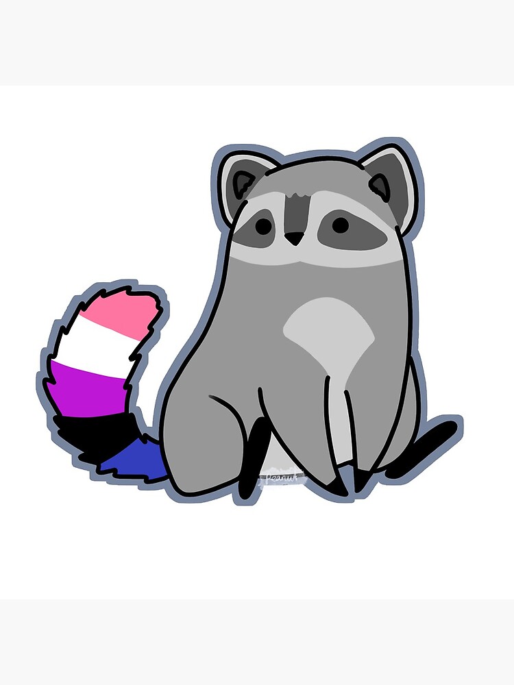 "Genderfluid Pride Raccoon" Poster for Sale by WateredxPeanuts | Redbubble