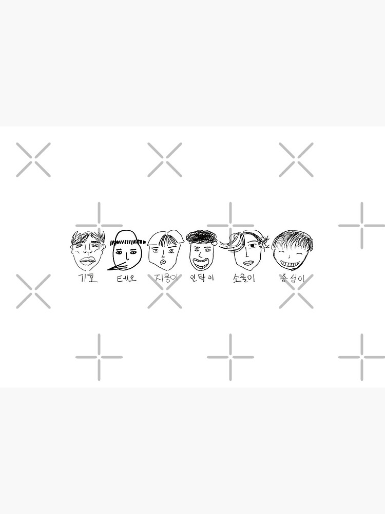 "P1Harmony OT6 Self Portrait Drawings (with names)" Art Board Print for ...