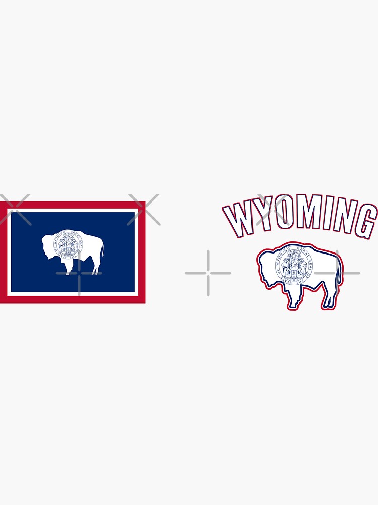 "WYOMING WY STATE FLAG AMERICAN BISON" Sticker by enigmaticone | Redbubble