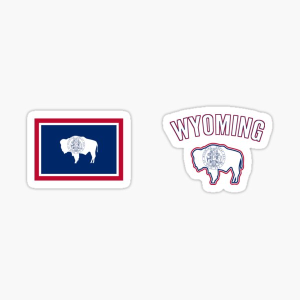 "WYOMING WY STATE FLAG AMERICAN BISON" Sticker by enigmaticone | Redbubble