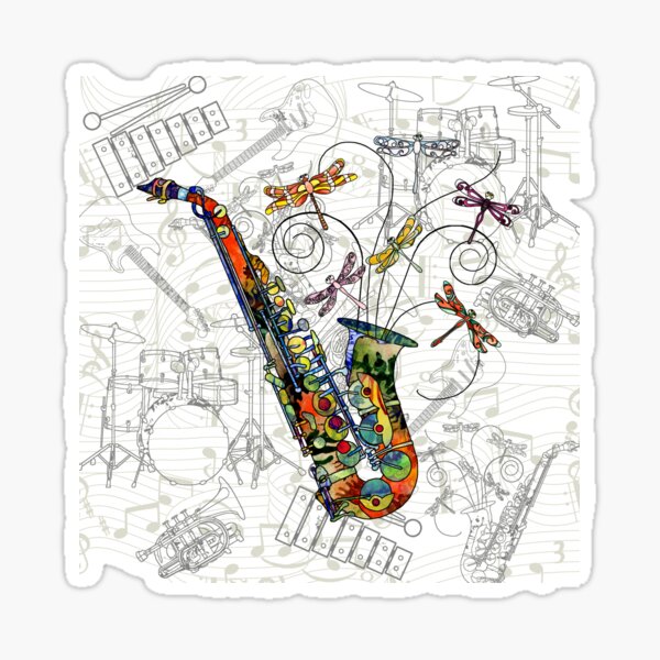 "Sax!" Sticker for Sale by kamkam19 | Redbubble