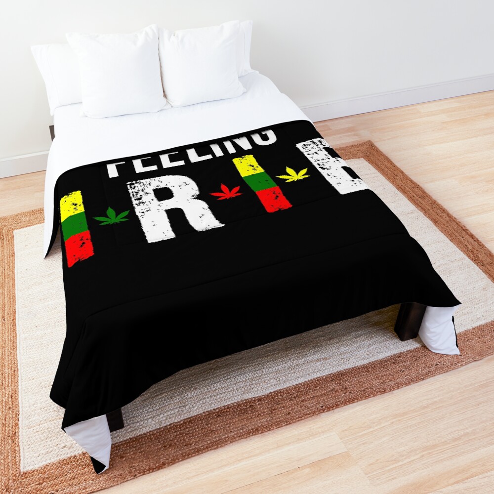 "Feeling Irie Jamaican Patois Slang With Weed Leaf in Rasta Colors ...