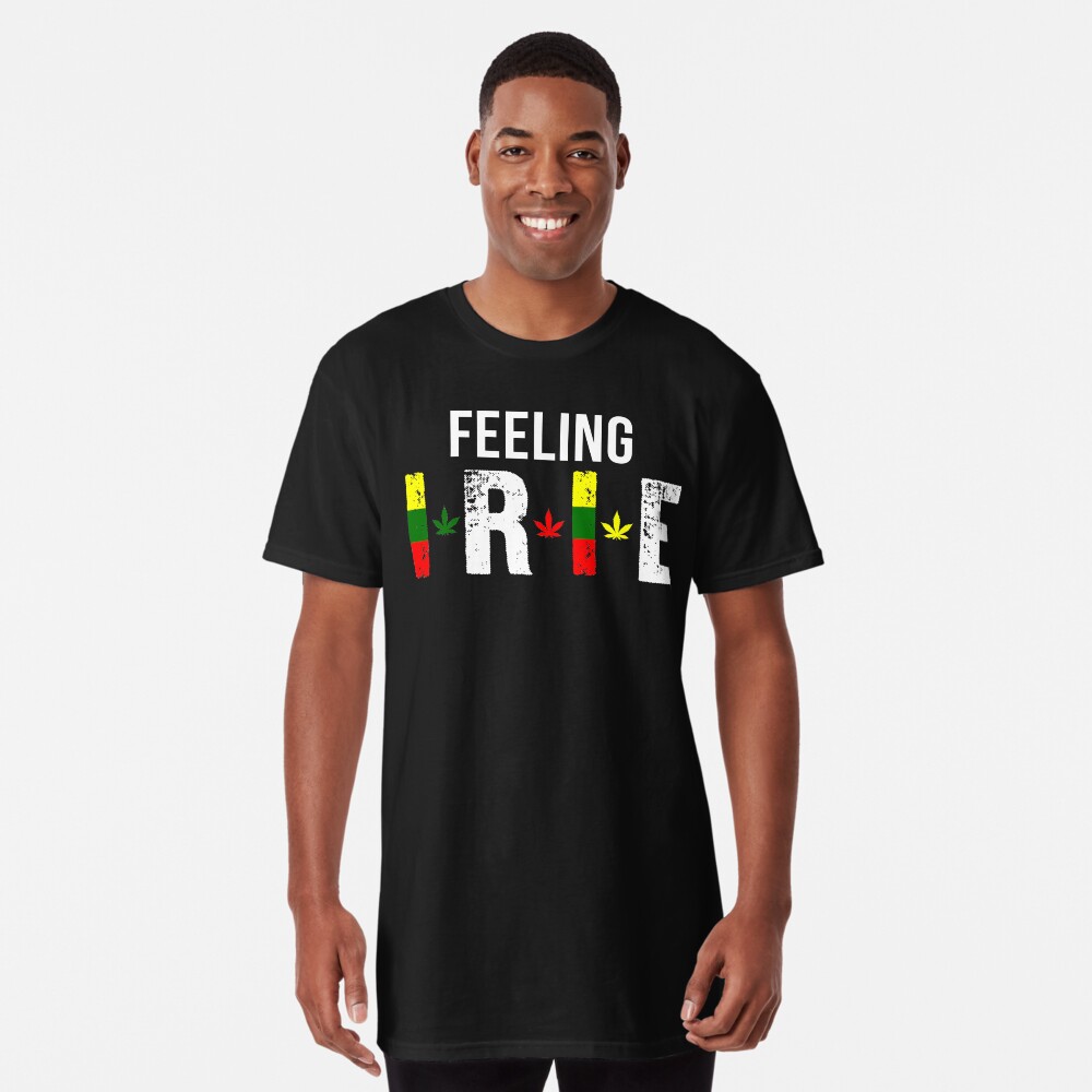 "Feeling Irie Jamaican Patois Slang With Weed Leaf in Rasta Colors ...