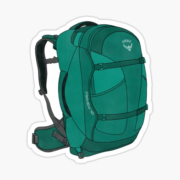 "Travel Backpacking Backpack Drawing" Sticker by simonescha | Redbubble