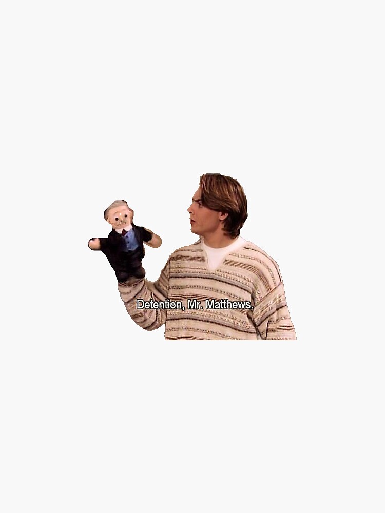 "boy meets world eric matthews detention mr. matthews" Sticker for Sale ...