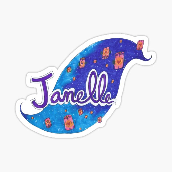 "Janelle Name Art" Sticker for Sale by AvalonUnmuzzled | Redbubble