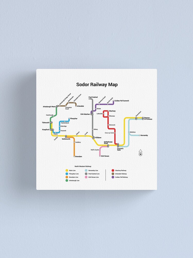 "Sodor Railway Map - TTC Style, Light" Canvas Print for Sale by lineco ...