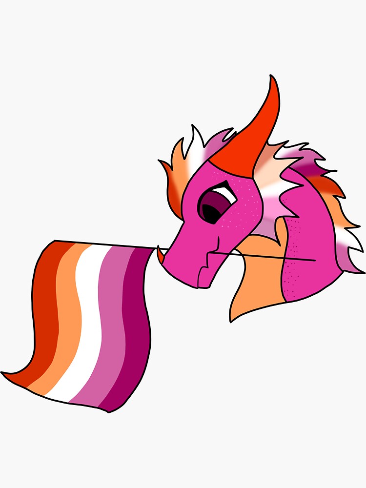 Lesbian Pride Dragon [version 1] Sticker By Dragonstar87 Redbubble