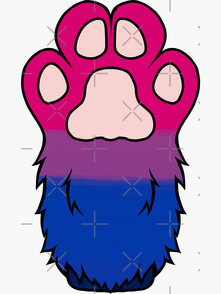"Fursuit Paw Bisexual Pride" Sticker by YuzuHitsuji | Redbubble