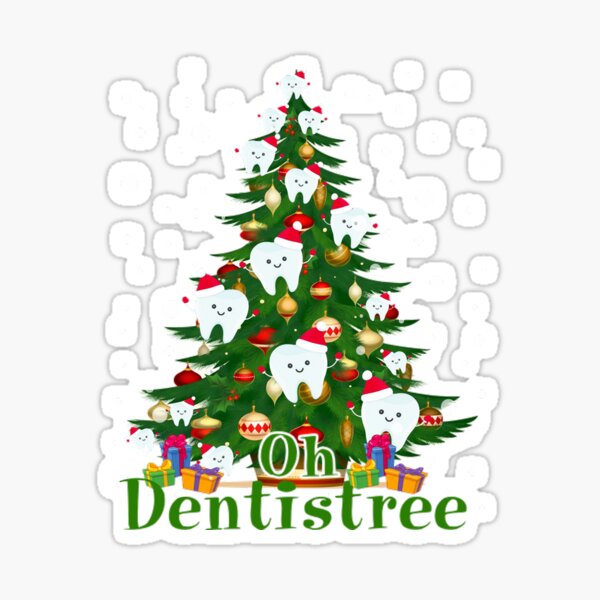 "Cute Teeth Christmas Tree" Sticker for Sale by chetme | Redbubble
