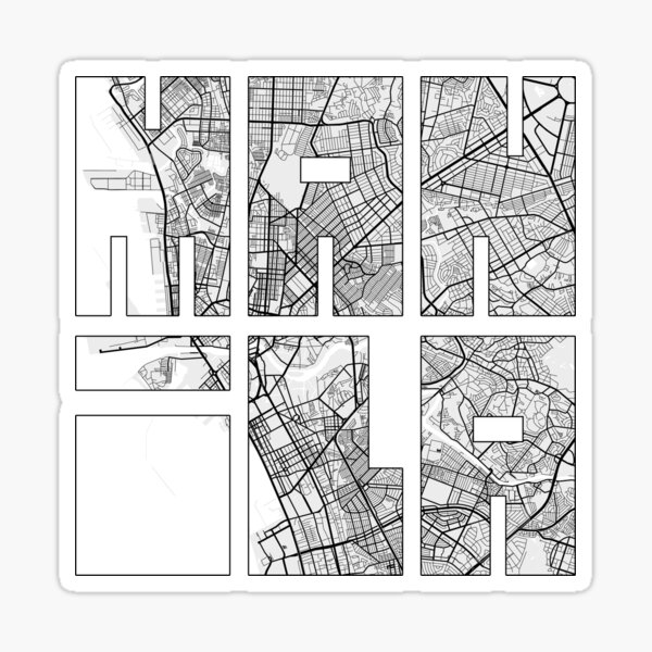 "Manila City Map of the Philippines Light" Sticker for Sale by deMAP ...