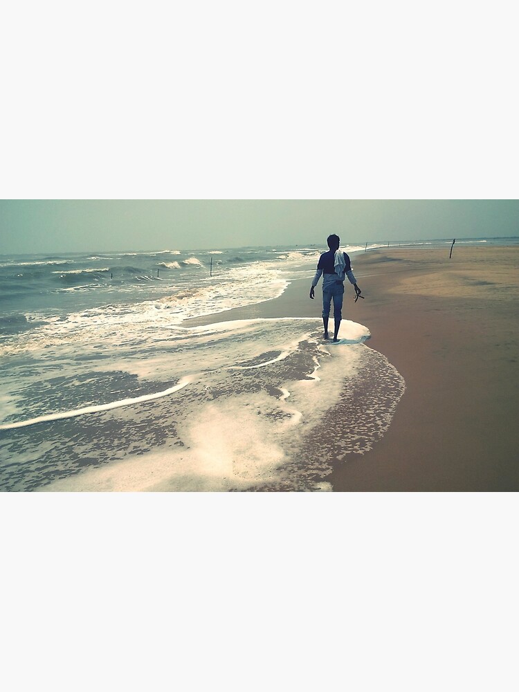 "Beach ocean sea blue man walking around" Art Print for Sale by madhu01 ...
