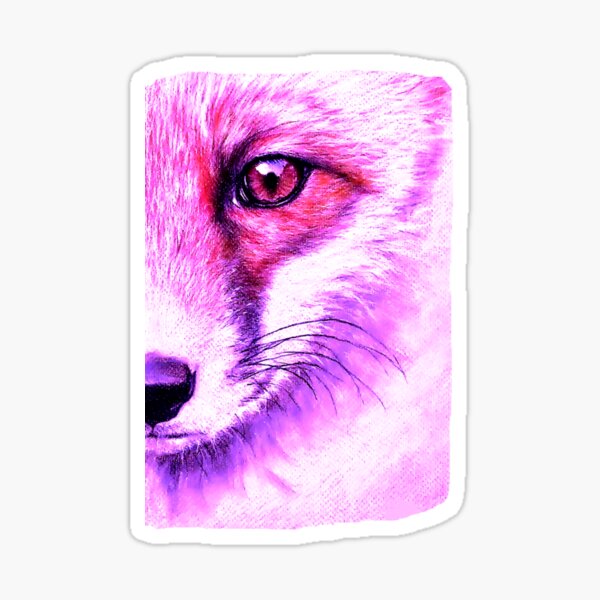 "pink fox" Sticker by coffeecountyjim | Redbubble