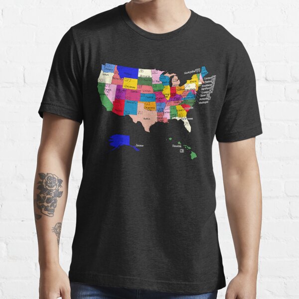 "Colorful united states administrative map with states and capitals ...