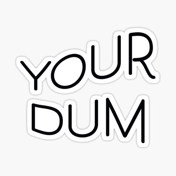 "YOUR DUM Funny Type Meme" Sticker by monicabeach | Redbubble