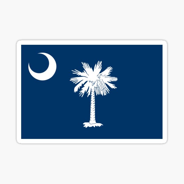 "South Carolina State Flag SC Palmetto Tree Crescent Moon" Sticker by ...