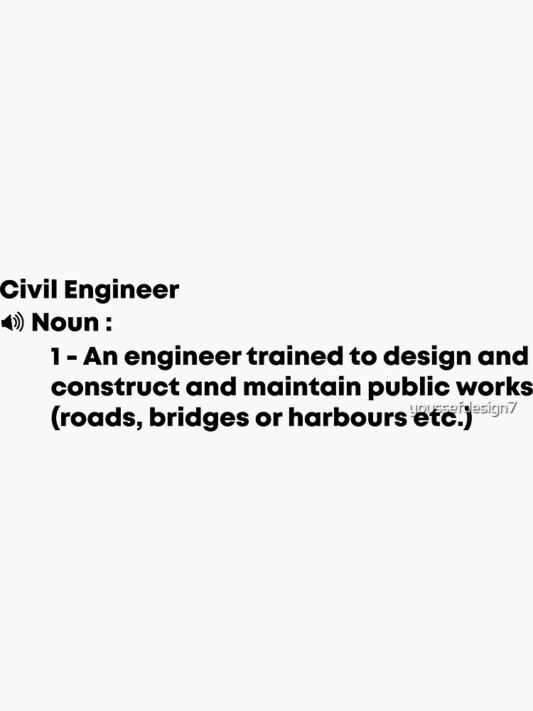 "Funny civil engineer definition " Sticker for Sale by youssefdesign7 ...