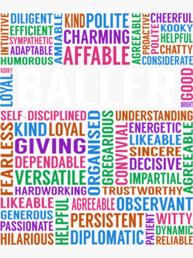 "Baller words designs" Sticker for Sale by Kay3Cummings | Redbubble