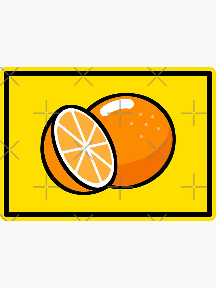 "Fanfiction Citrus Scale Attention Orange (yellow bg)" Sticker by ...