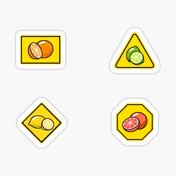 "Fanfiction Citrus Scale Warning Signs (yellow bg)" Sticker for Sale by ...