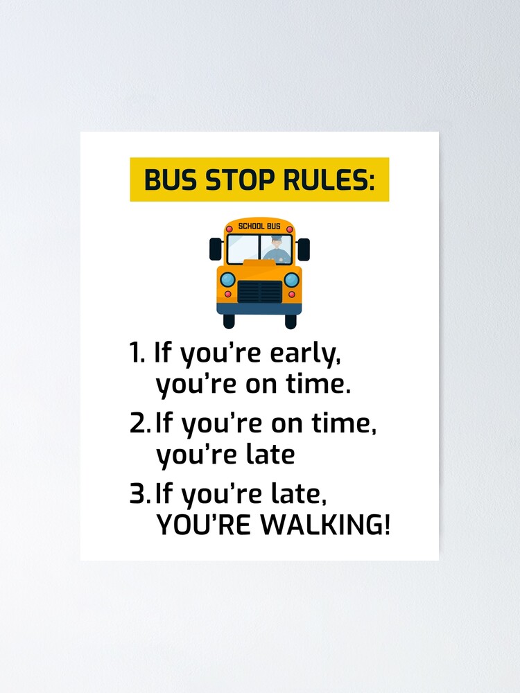 Póster «Reglas de la parada del autobús escolar Conductor del ...