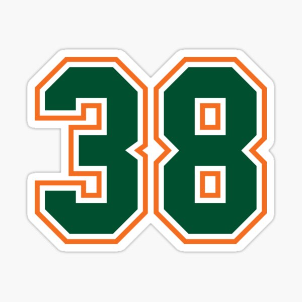 "38 Jersey Number Number thirty-eight Straight From Miami" Sticker for ...