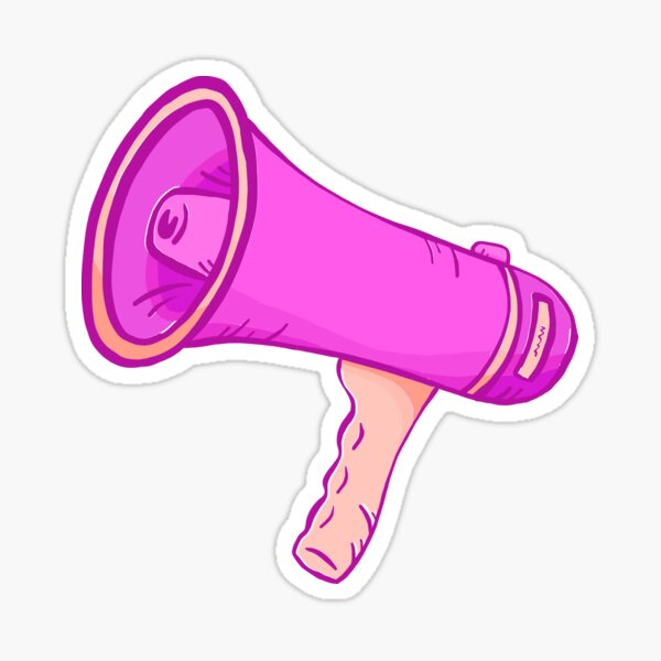 "Pink Aesthetic Sticker - Pink women's megaphone" Sticker by kid-zilla ...