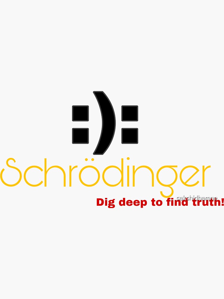 "Schrodinger Design" Sticker for Sale by sakshidhamne | Redbubble