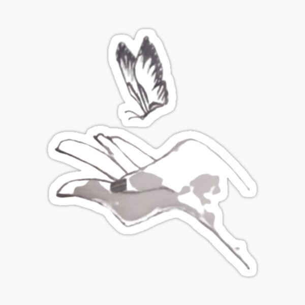 "Butterfly in hand " Sticker for Sale by Hamaridukaan | Redbubble