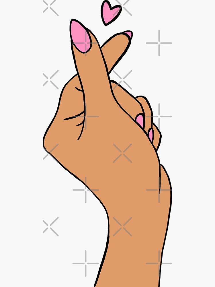 "Hand heart" Sticker for Sale by Artaleia | Redbubble