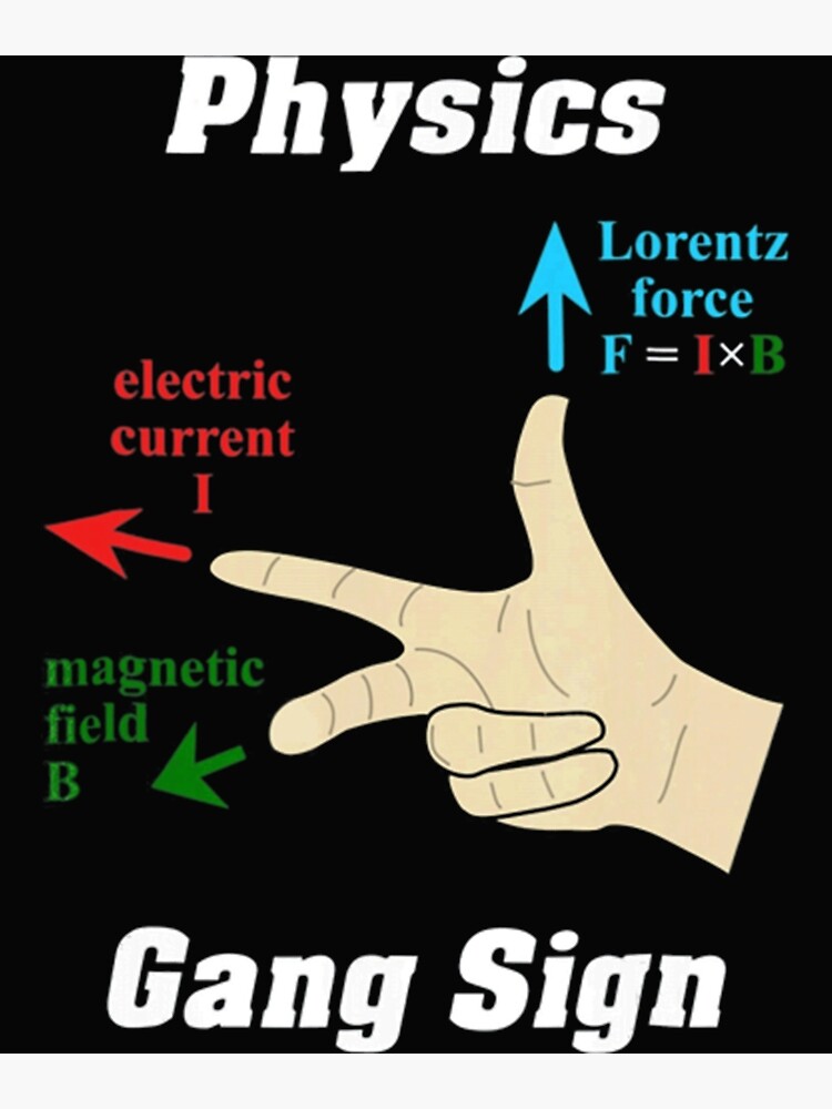 "Right Hand Rule Physics Gang Sign" Poster by poncetay | Redbubble