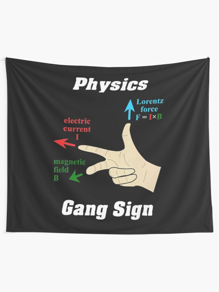 "Right Hand Rule Physics Gang Sign" Tapestry for Sale by poncetay ...