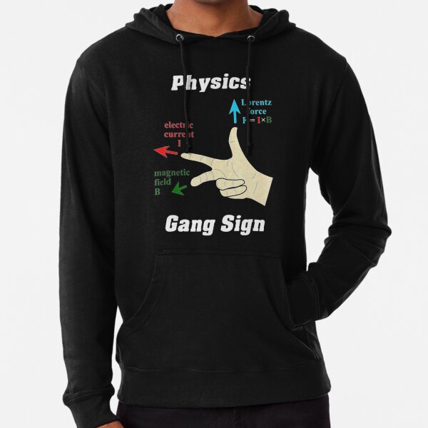 "Right Hand Rule Physics Gang Sign" Lightweight Hoodie by poncetay ...