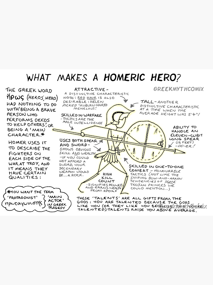 "Greek Myth Comix - What Makes a Homeric Hero?" Sticker for Sale by ...