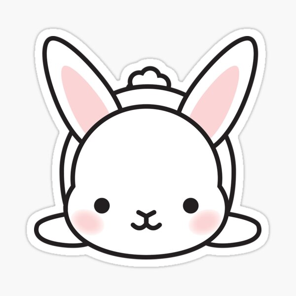 "Cute Bunny Laying Down Sticker" Sticker for Sale by sweetwhispers ...