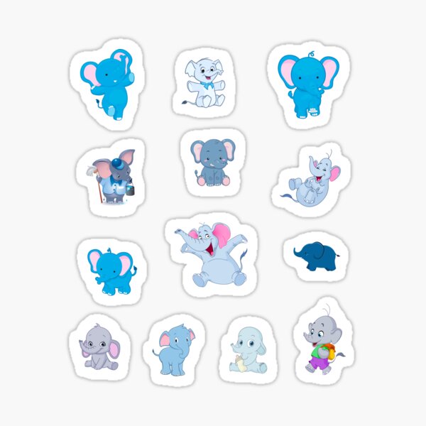 "Cute Elephant Sticker Pack " Sticker for Sale by Tatt-Hooligans ...