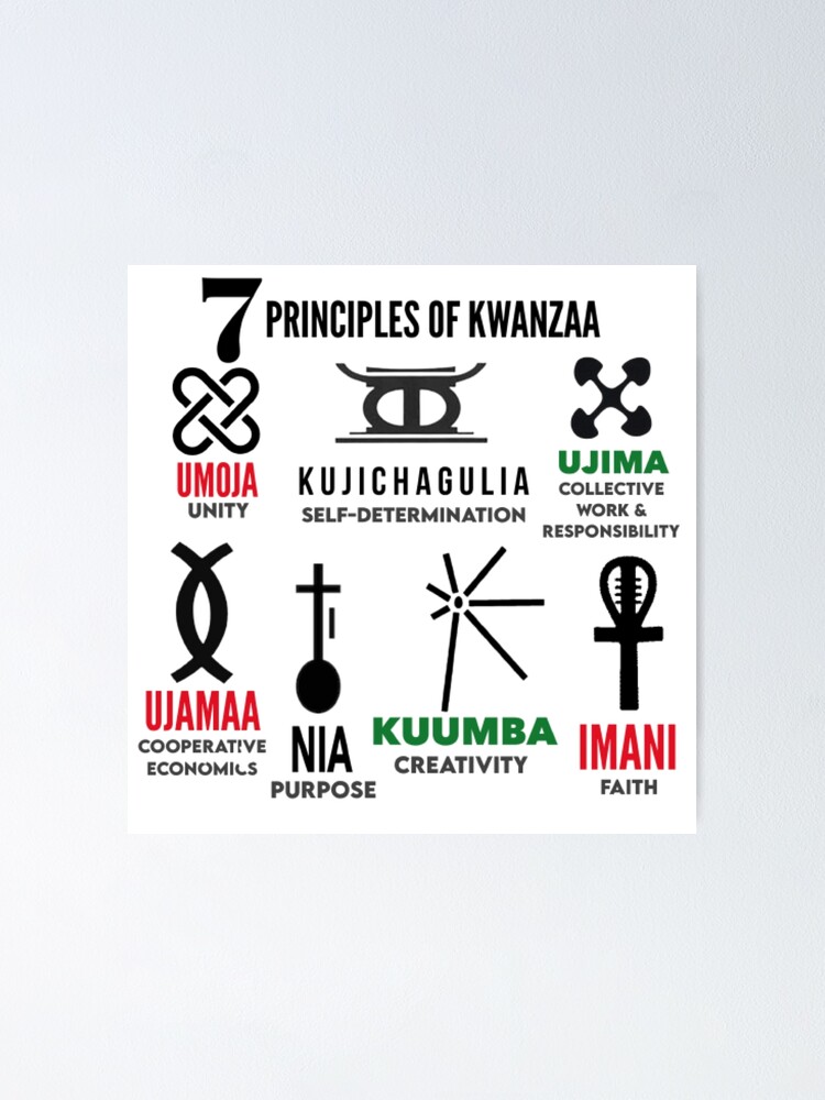 "7 Principles of Kwanzaa " Poster for Sale by cocoaandcompany | Redbubble