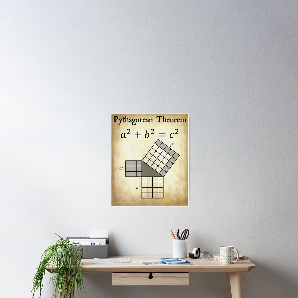 "Pythagorean Theorem Vintage Math Design on Parchment Background ...