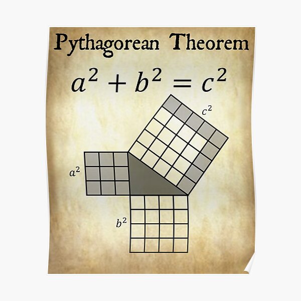 "Pythagorean Theorem Vintage Math Design on Parchment Background ...