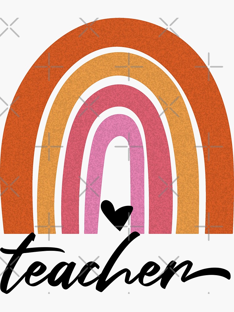 "Teacher Vintage Boho Rainbow / Rainbow Teacher" Sticker for Sale by ...