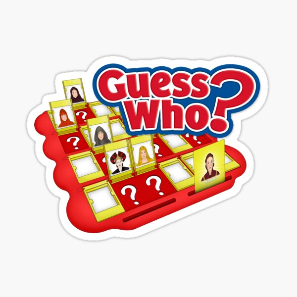 "Guess Who" Sticker for Sale by AnObscureBird | Redbubble