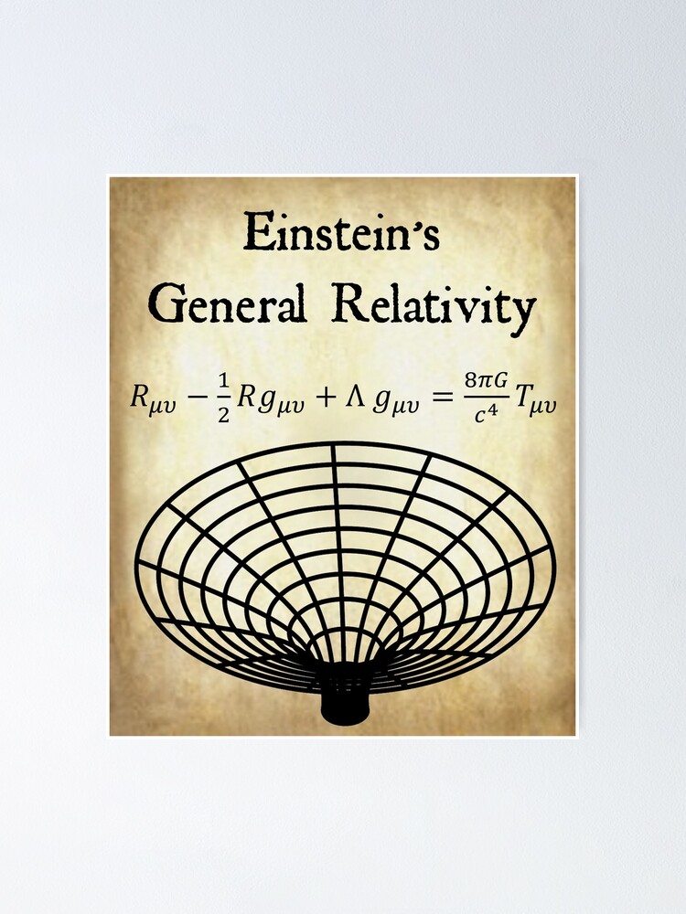 "Einstein's General Relativity Vintage Math Physics Design on Parchment ...