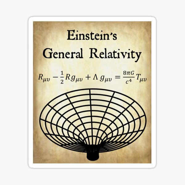 "Einstein's General Relativity Vintage Math Physics Design on Parchment ...