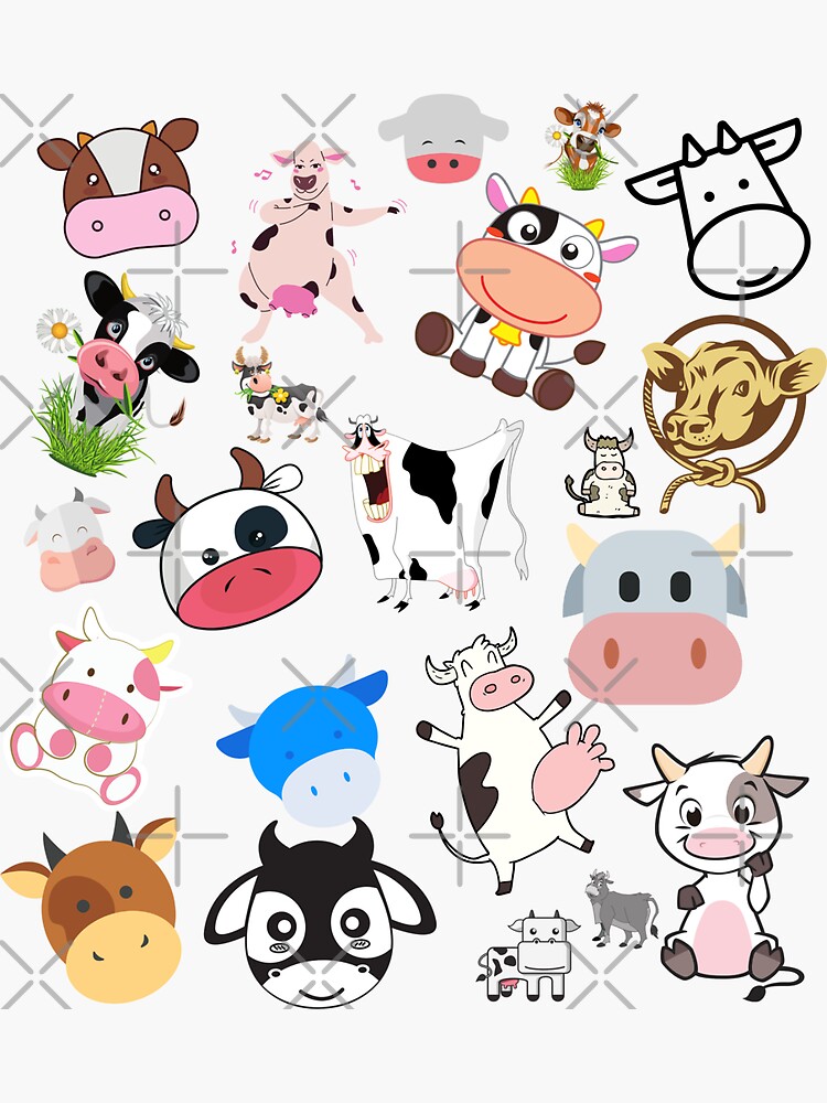 "Kwaii Cow Pattern" Sticker for Sale by blm-bsc | Redbubble